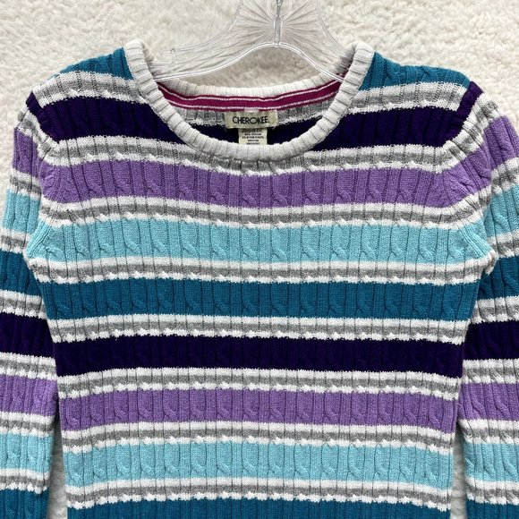 Cherokee | Shirts & Tops | Cherokee Purple Blue White Striped Cable ...
